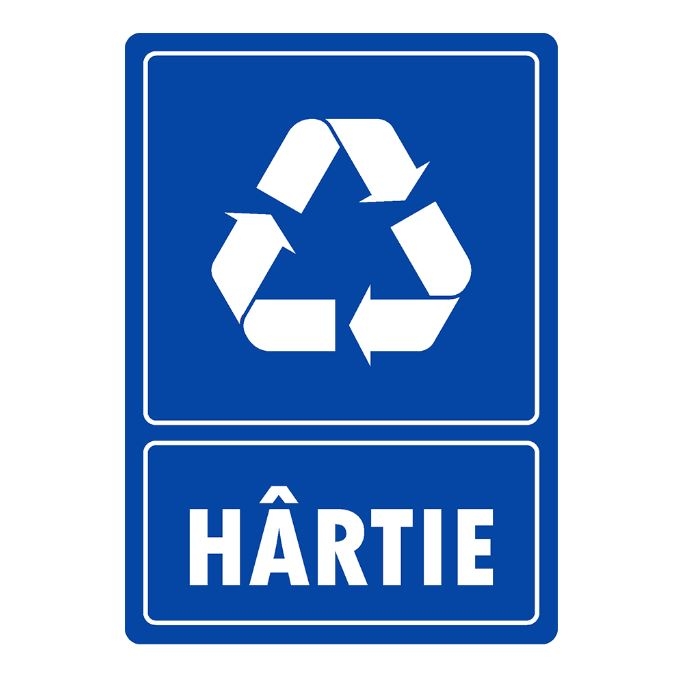 Eticheta autocolant colectare selectiva - HARTIE - 21x30 cm - Darko Print