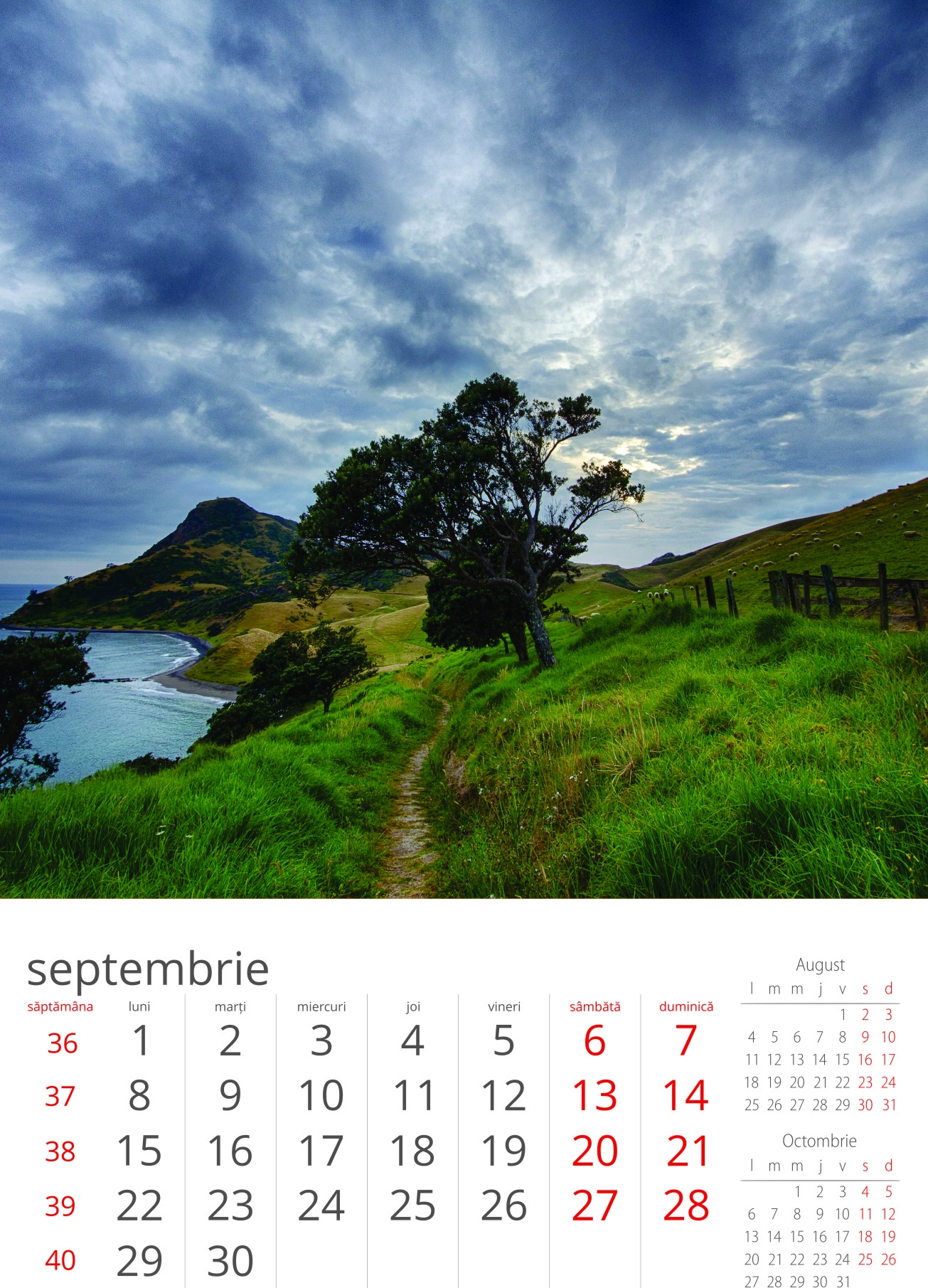 Calendar de perete cu imagini cu peisaje 2025 - Darko Print